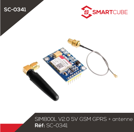 SIM800L V2.0 5V Wireless GSM GPRS + antenne – SMART CUBE
